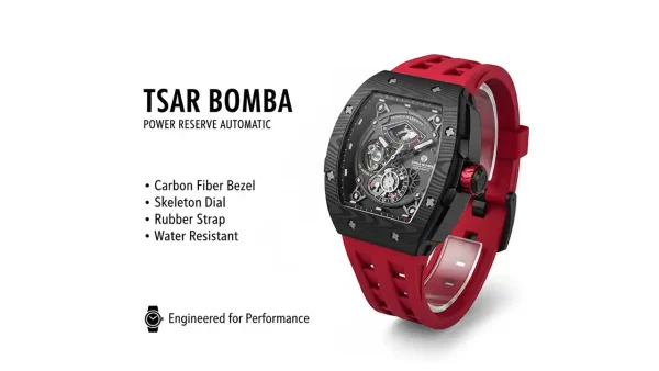 TSAR BOMBA Men’s Carbon Fiber Automatic Watch – RM Alternative Luxury ...